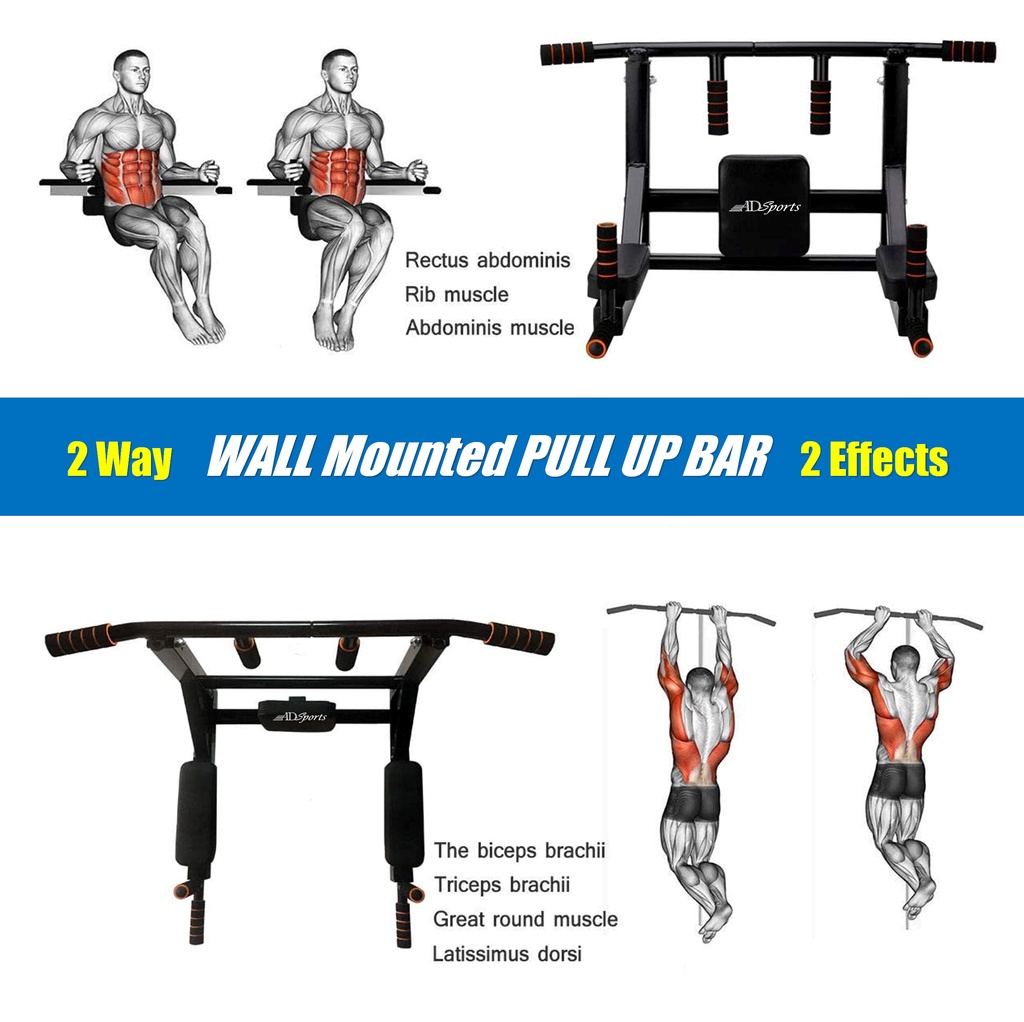 ADSports F33 / F39 Multifunctional Wall Mounted Pull Up Bar Chin Up ...