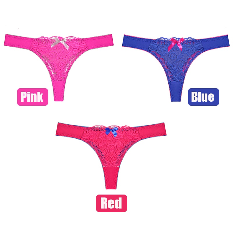 3pcs Set Hollow Out Women Thongs Sexy Lace Panties Female Underwear G