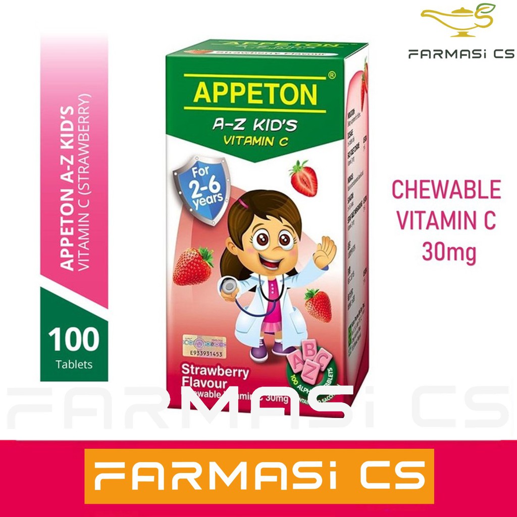 Appeton A-Z Kid's Vitamin C 30mg 100 Chewable Tablets EXP:08/2027 ...