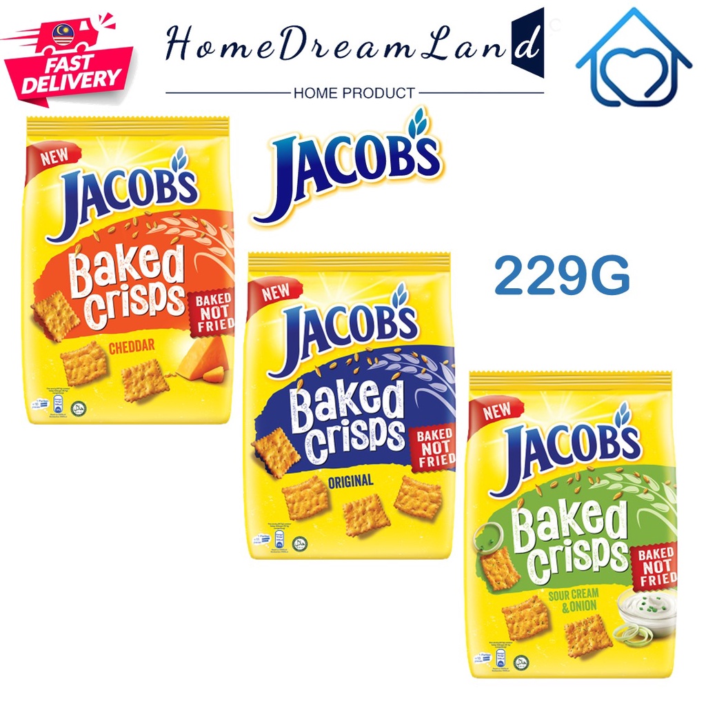 Jacob’s Baked Crisps 229G Sour Cream/ Cheddar/Original (1pack) | Shopee ...