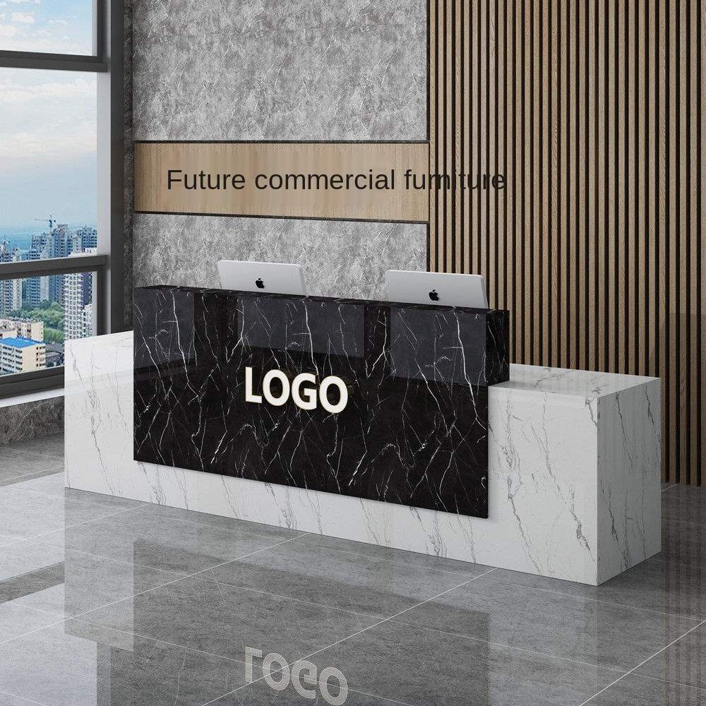 Cashier front desk reception counter bar table information simple ...