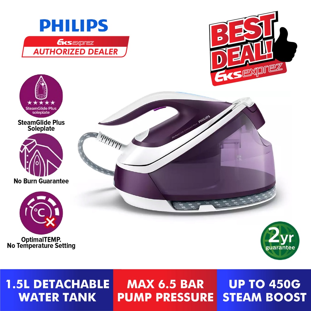 Philips GC7933 PerfectCare Compact Plus Steam Generator Iron GC7933/36 ...