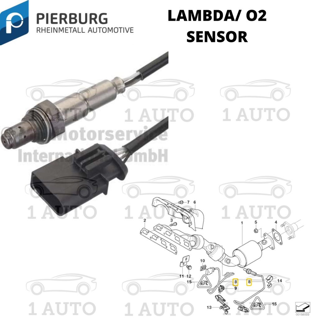 PIERBURG GERMANY LAMBDA O2 OXYGEN SENSOR MINI COOPER R50 R52 R53 1.6 ...