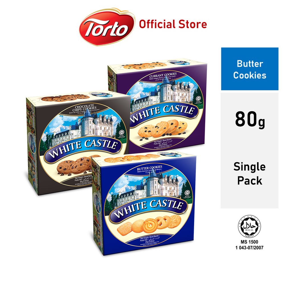 80g White Castle Butter Cookies Box - Perfect Wedding Door Gift / Biskut Mentega / 威卡思黄油曲奇饼 (1 ...