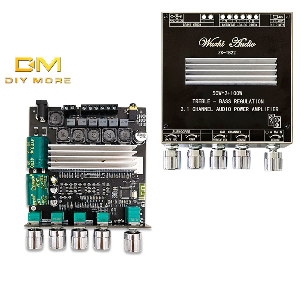 DIYMORE TPA3116 2.1 channel bluetooth audio power amplifier board ...