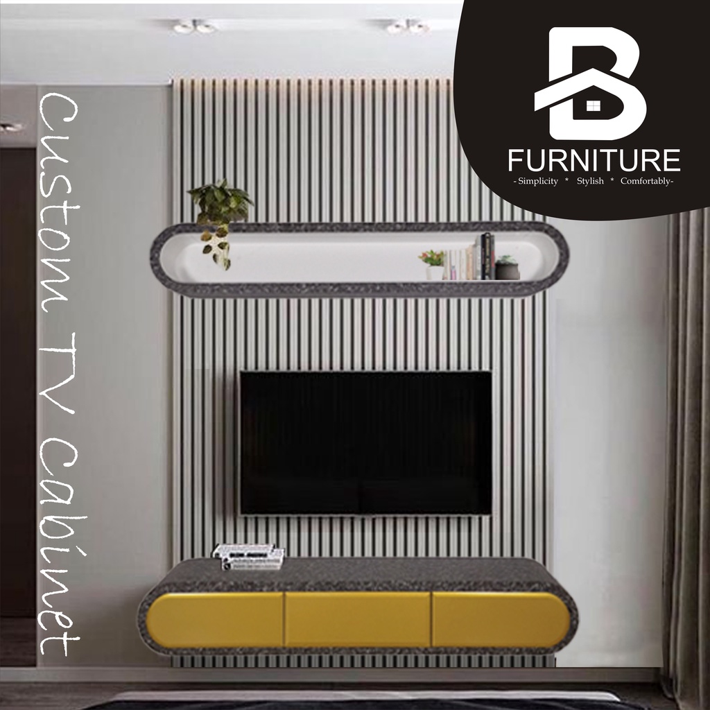 TV CABINET/ Modern TV Cabinet/ Customized TV Cabinet/ TV Rack | Shopee ...