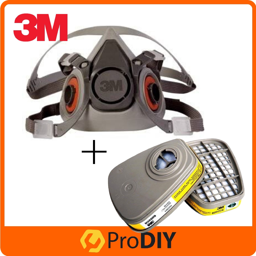COMBO 3M 6200 Medium Half Face Mask Facepiece Reusable Respirator + 3M ...