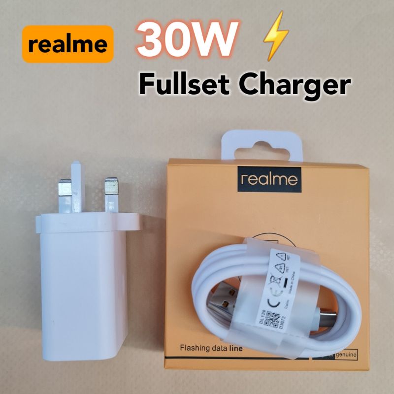 Realme 30W SuperDart Fullset Charger Support Fast Charging With 6.5A ...