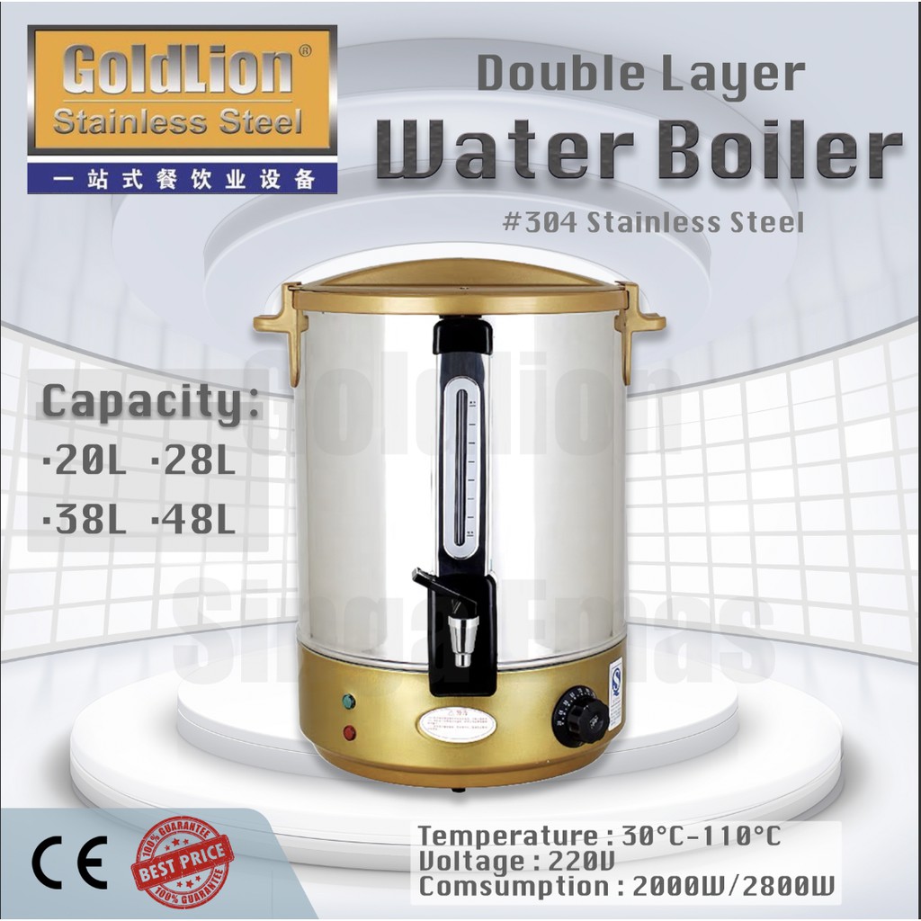 Stainless Steel Double Layer Water Boiler Hot Drink Machine Electricial ...