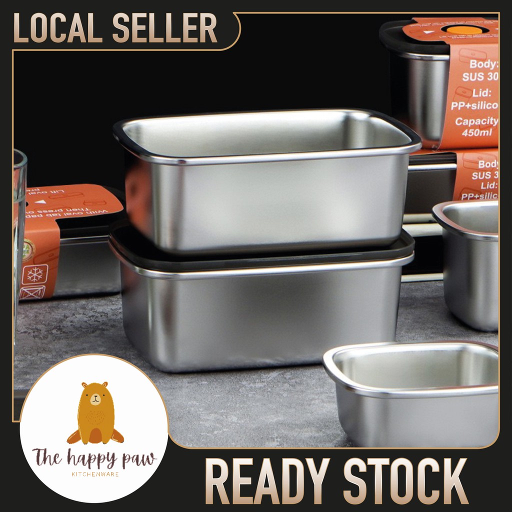 [🔥CLEARANCE READY STOCK🔥] SUS304 STAINLESS STEEL FOOD CONTAINER WITH ...
