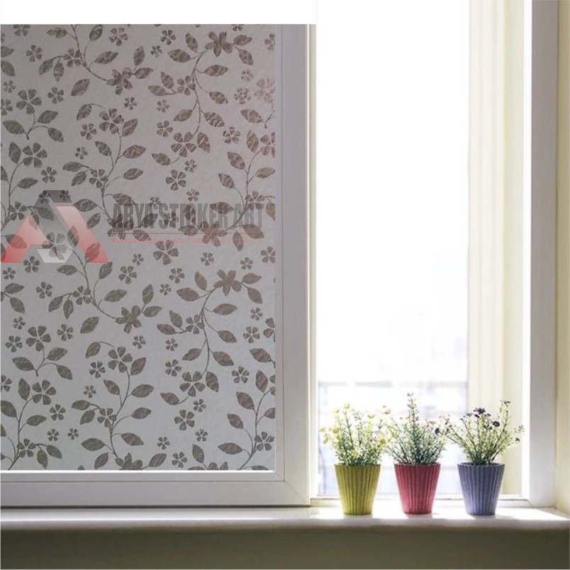 Home Window Glass Wallpaper Sticker Silhouette Leaf Motif Glassfilm ...