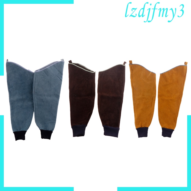 Heavy Duty Leather Split Sleeves For Arms Feet Work Apron Bib Blue ...
