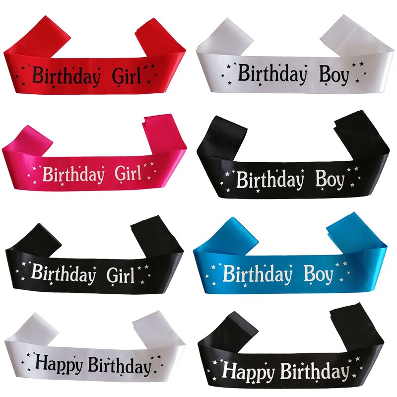 Rose Gold Glitter Star Satin Happy Birthday Girl and Boy Funny Sash ...