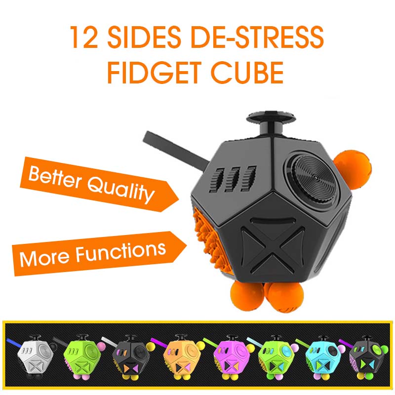12-Sided Stress Relief Fidget Cube Toy Anxiety Relief | Shopee Malaysia