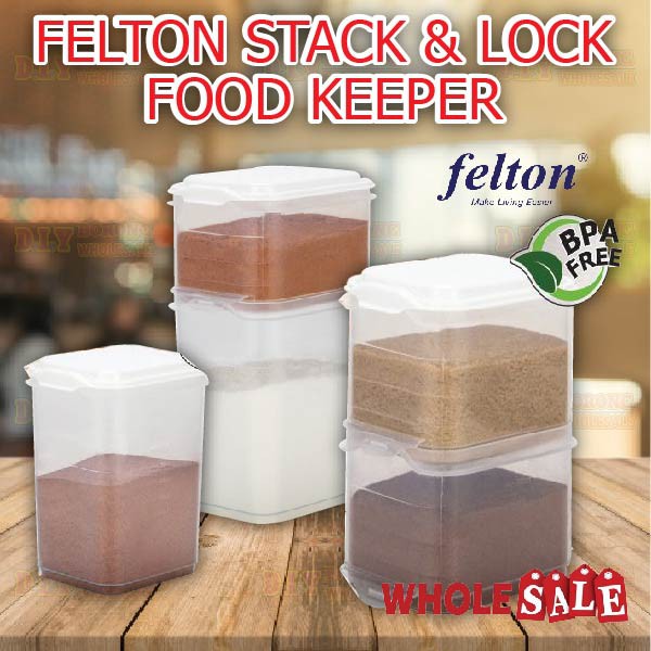 Felton FSLK 8004 FSLK 8005 FSLK 8006 Stack & Lock 2in1 Food Keeper ...