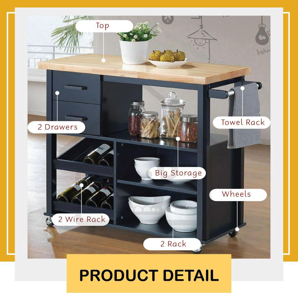 T.LIVING TROLI DAPUR/RAK DAPUR BERODA/MAISON KICTHEN CART/KITCHEN ...