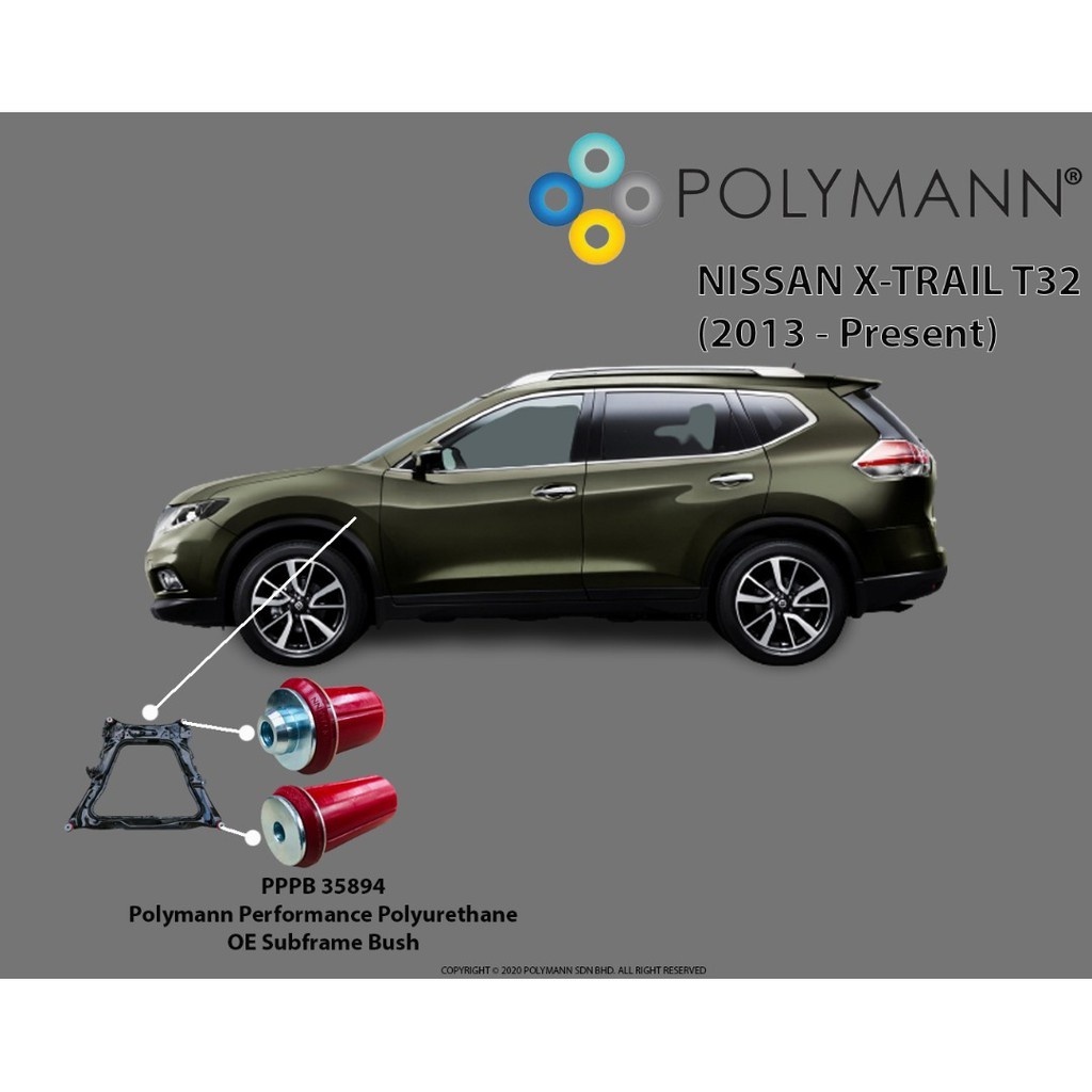 POLYMANN NISSAN X-TRAIL T32 2013 - Present Subframe, Front & Rear Lower ...