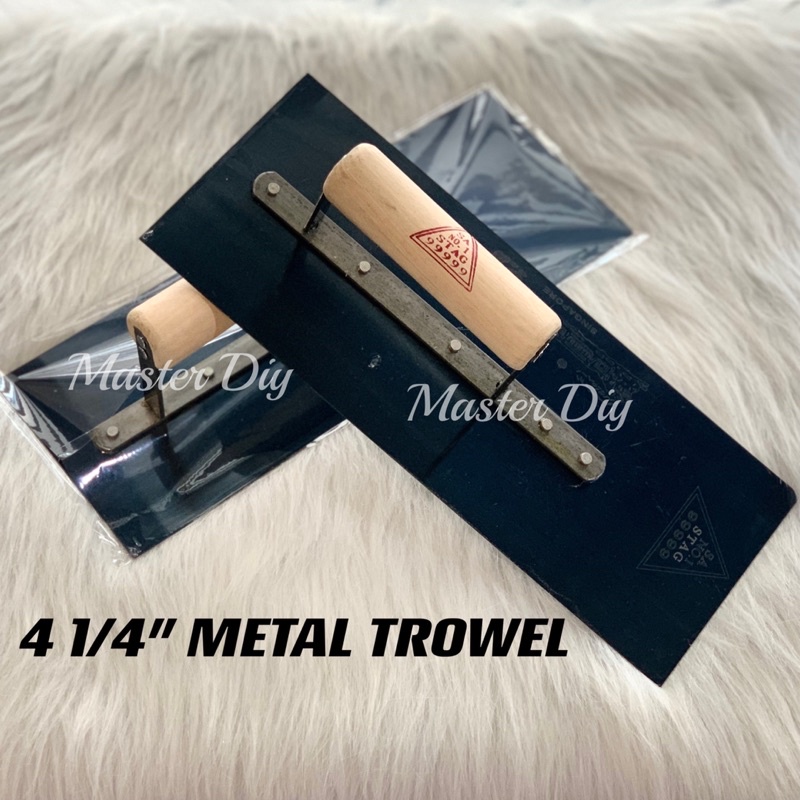 ‼️READY STOCK‼️4 1/4” METAL CEMENT PLASTER TROWEL / SETRIKA BESI HITAM ...