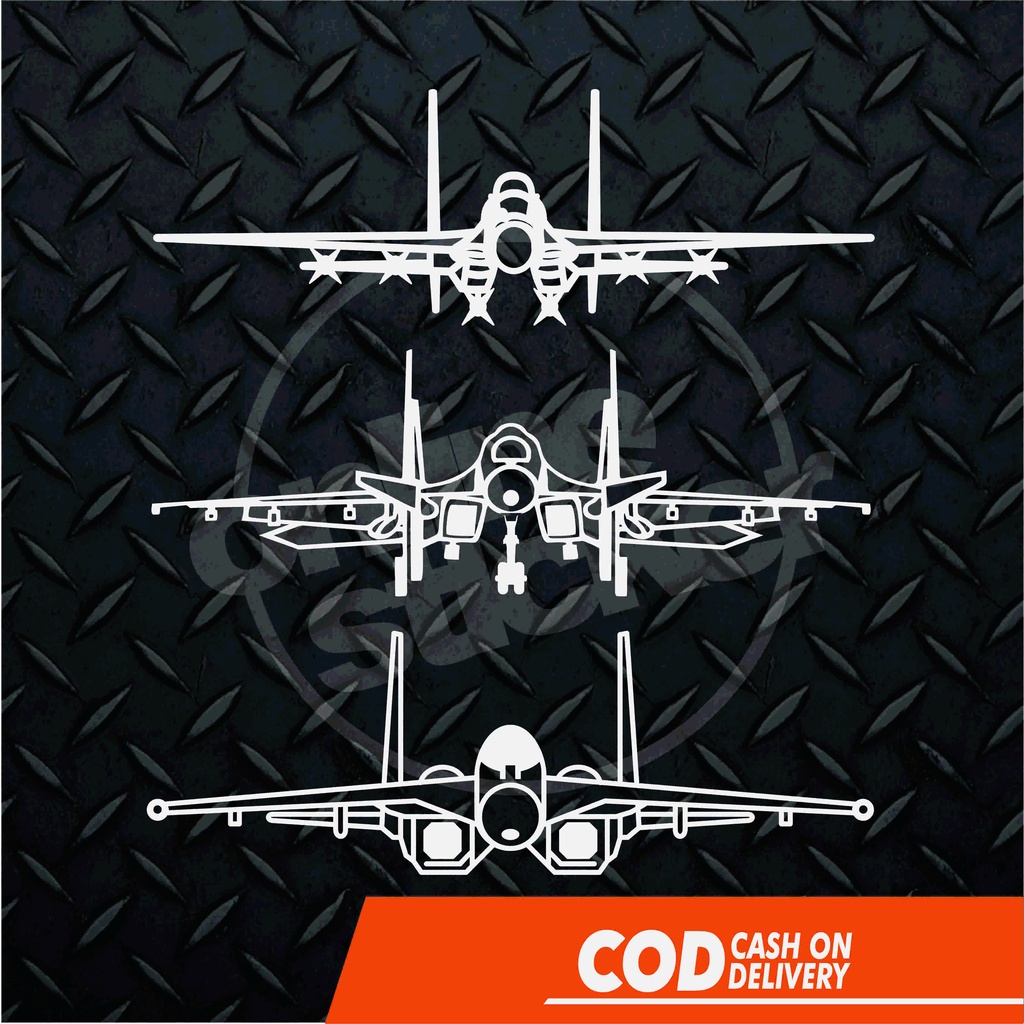 Combat Aircraft Sticker For Rear Glass Car | Sticker cutting | Shopee ...