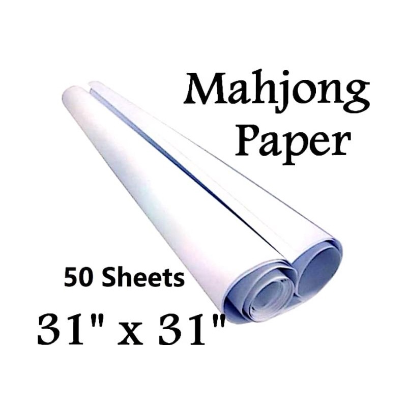 Mahjong Paper . Kertas Mahjong . White Paper . 31" x 31" . 50's ...