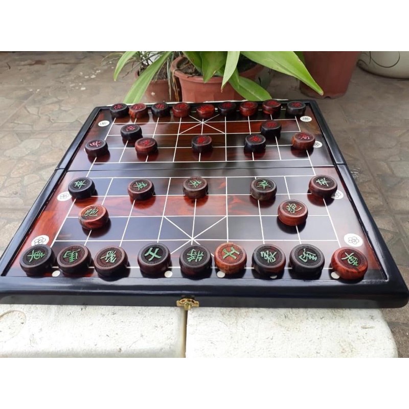 Chinese Chess Board Set with Trac Wood Chinese Chess Pieces [includes ...