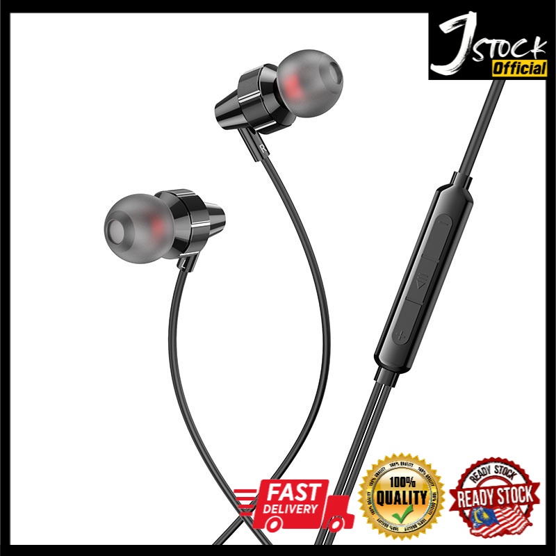 HOCO M90 Delight, wired earphones with mic | Shopee Malaysia