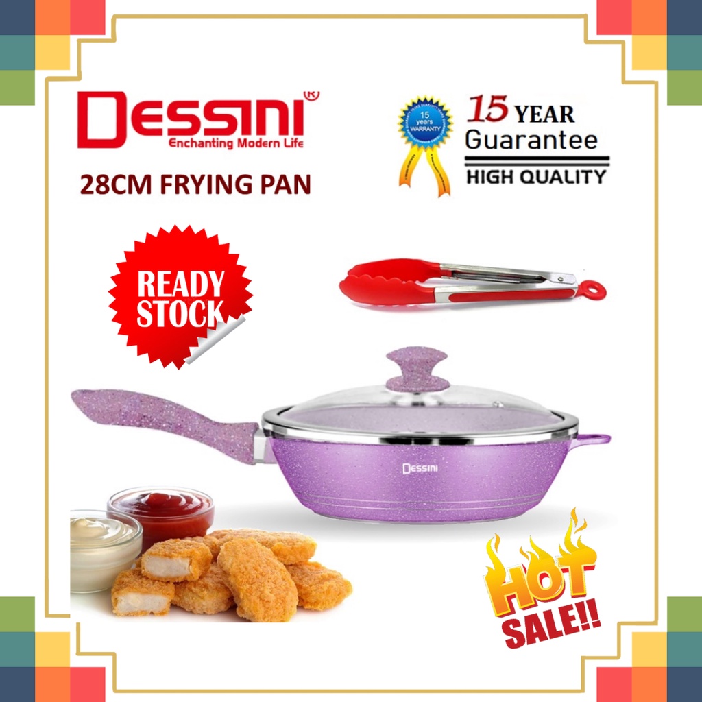 PERIUK【ORIGINAL】 DESSINI ITALY 28CM Frying Pan Die Cast Aluminium Non ...