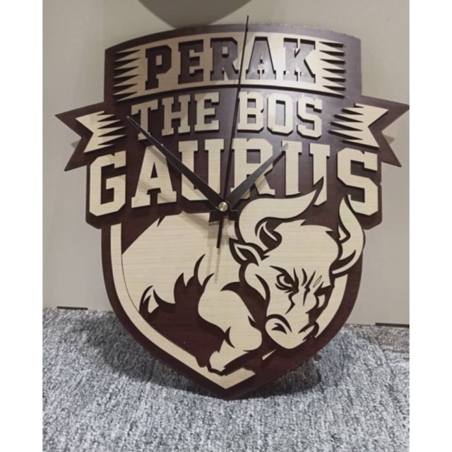 Perak The Boss Gaurus Jam dinding Kayu | Shopee Malaysia