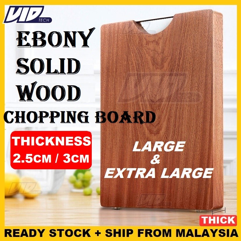 🪵SOLID EBONY WOOD Chopping Board Large Thick Hard Wooden Chop Cut ...
