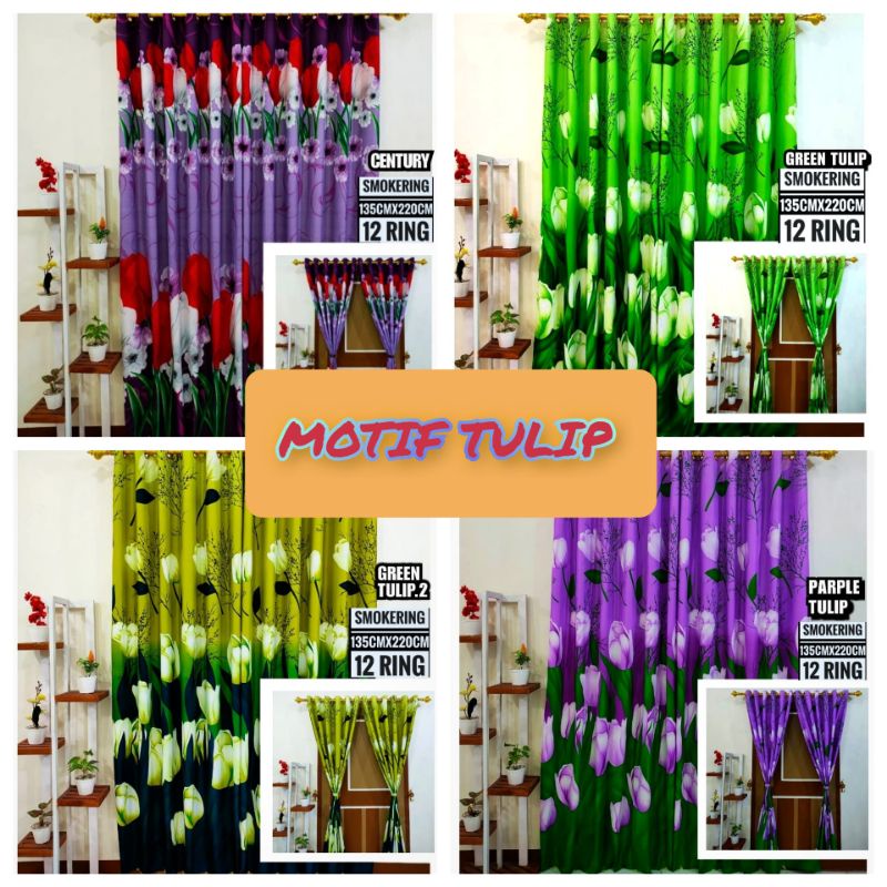 Tulip Pattern 12-hole Smoking Curtains | Shopee Malaysia