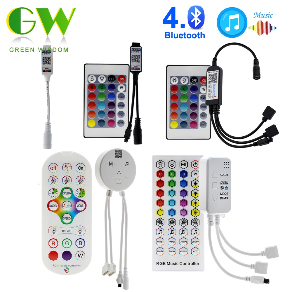 RGB Led Controller DC5-24V Bluetooth Music Control 40 Keys 16 Million ...
