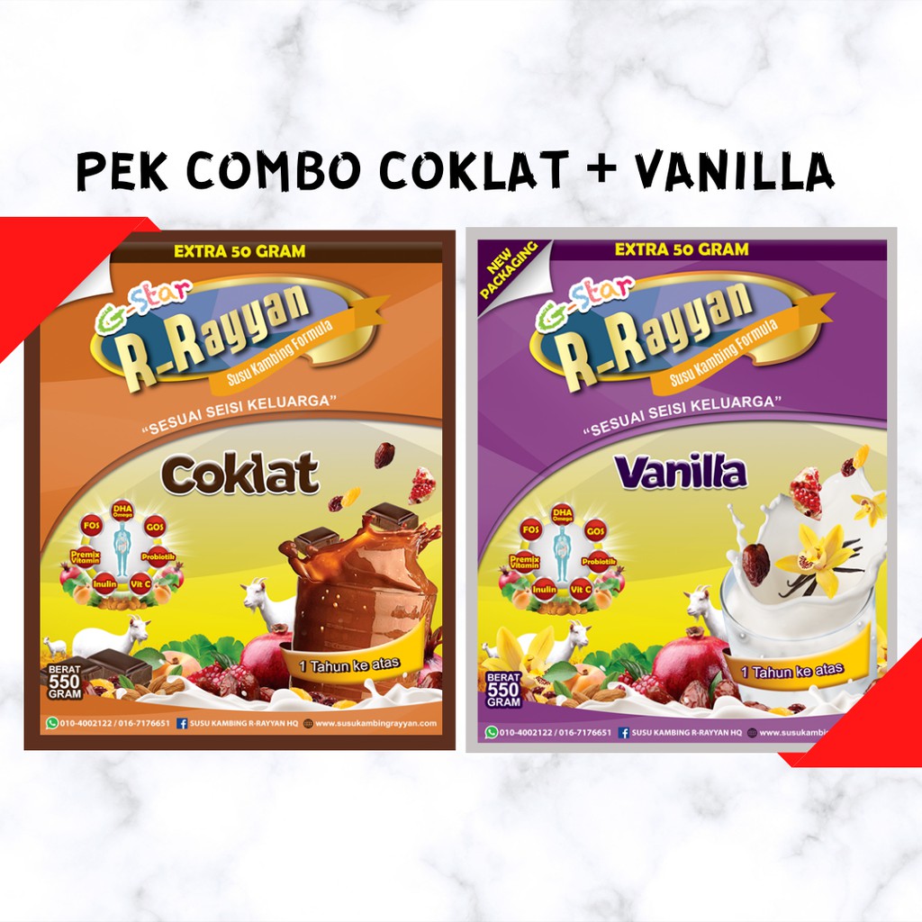 Susu Kambing R Rayyan PEK COMBO COKLAT + VANILLA | Shopee Malaysia