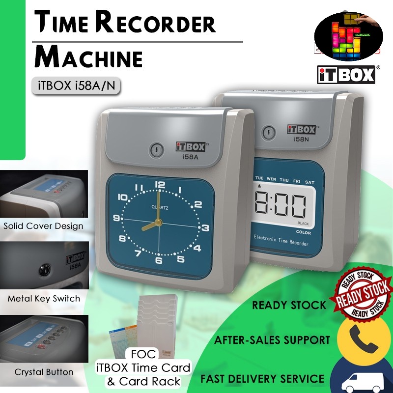 iTBOX i58N i58A Time Recorder | Punch Card Machine Mesin Punch Card ...