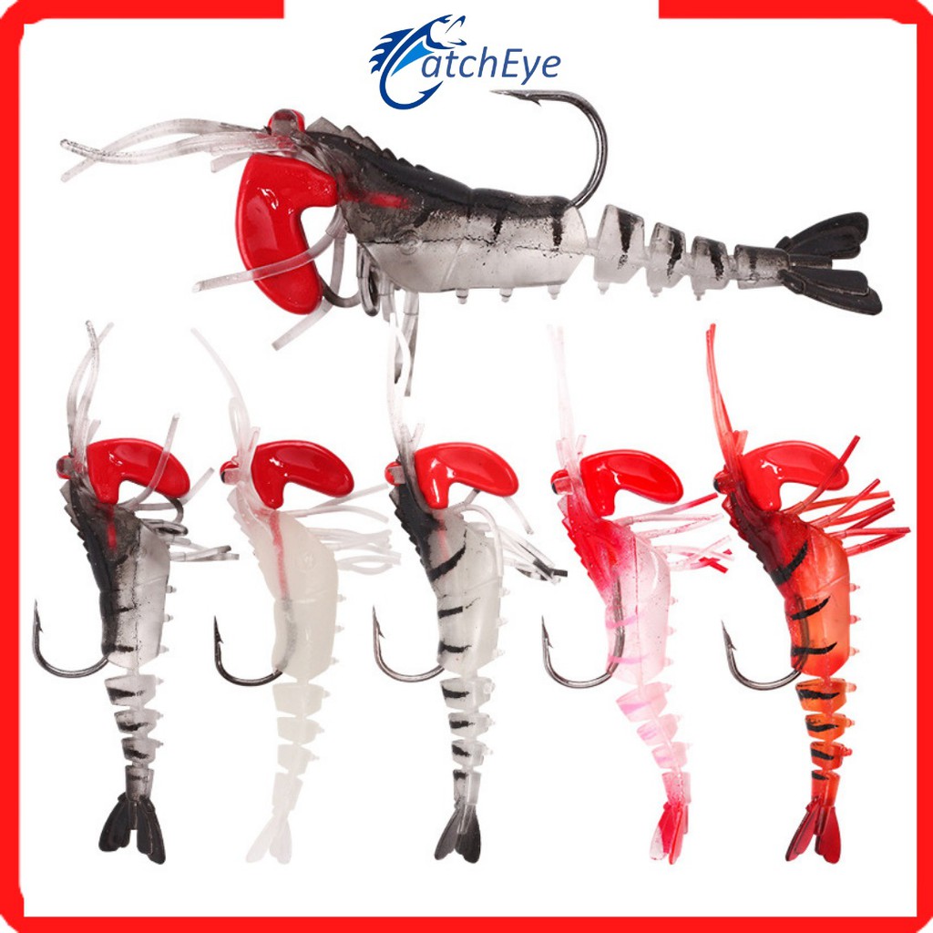 Umpan Udang Getah Tiruan Palsu Soft Plastic Prawn Shrimp Lure Casting ...