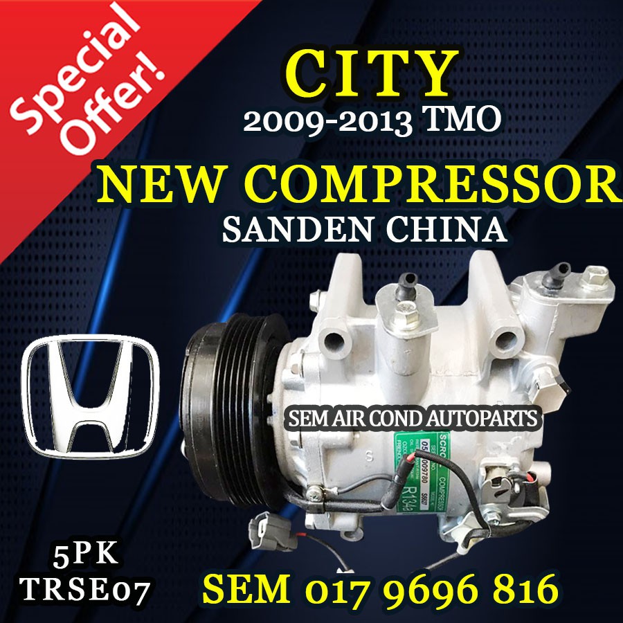 HONDA CITY TMO 2009-2013 YEAR TRSE07 5PK CHINA NEW COMPRESSOR ...