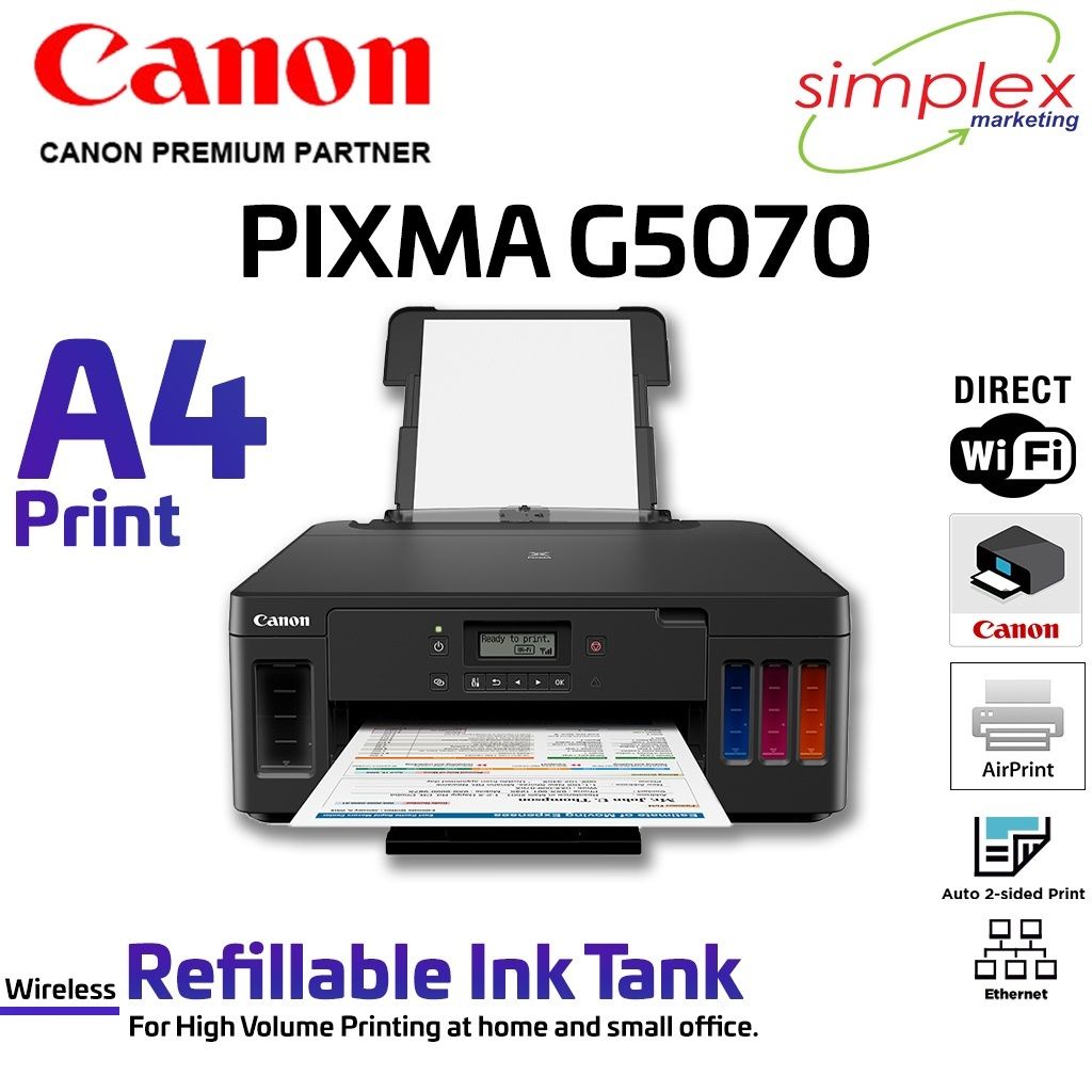 Canon PIXMA G5070 Ink Efficient G Series Printer (Pre-order) | Shopee ...