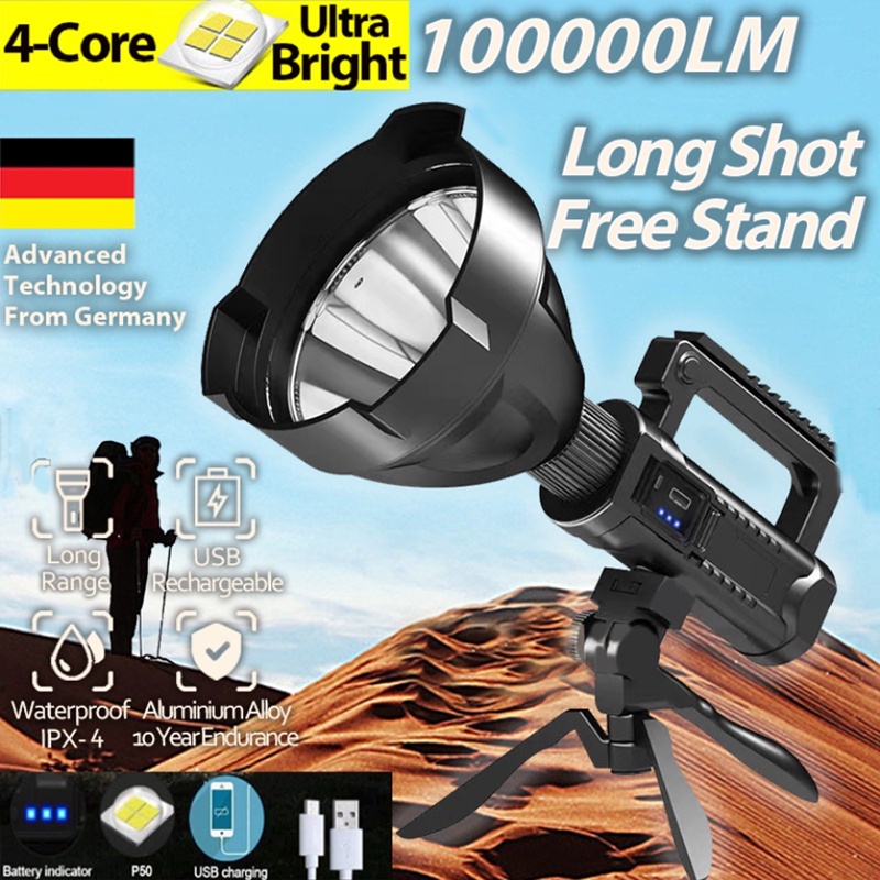 Rechargeable P70 Super Bright Flashlight Spotight with 720° Adjustable ...