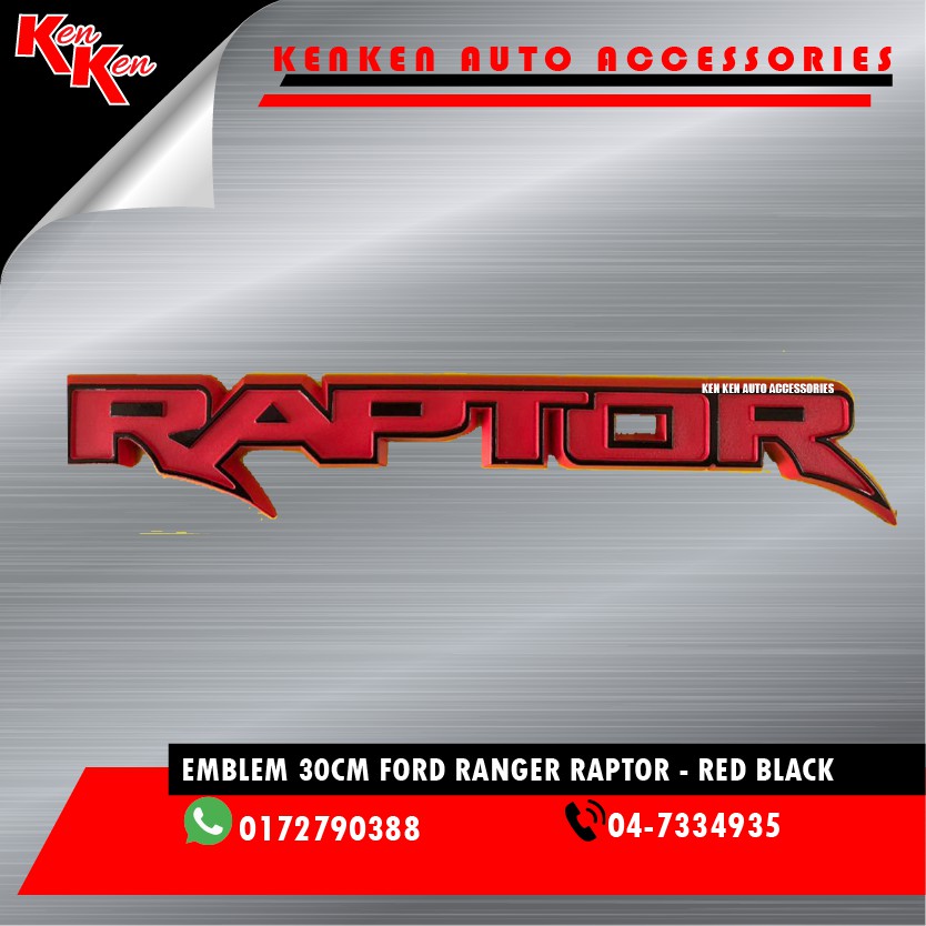 EMBLEM 30CM RAPTOR - RED BLACK | Shopee Malaysia