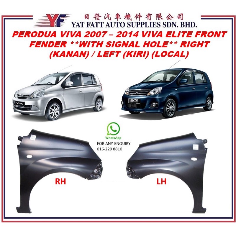PERODUA VIVA 2007 - 2014 VIVA ELITE FRONT FENDER MUDGUARD DEPAN RH ...