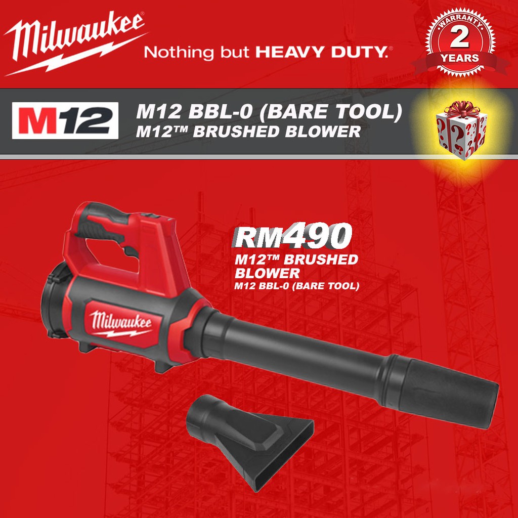 Milwaukee M12 BBL Brushed Blower / Compact Blower / Cordless Blower ...