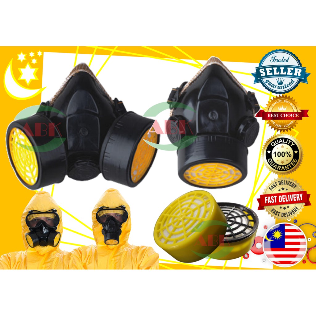 SINGLE DOUBLE CARTRIDGE GM305/GM306 CHEMICAL RESPIRATOR MASK | Shopee ...