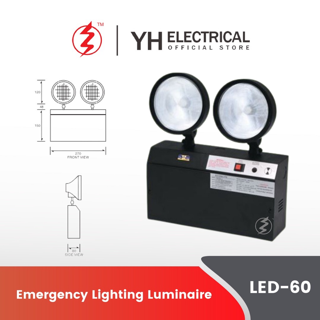 Econlite LED60 Twin Lamp Emergency Lighting / lampu kecemasan | Shopee ...