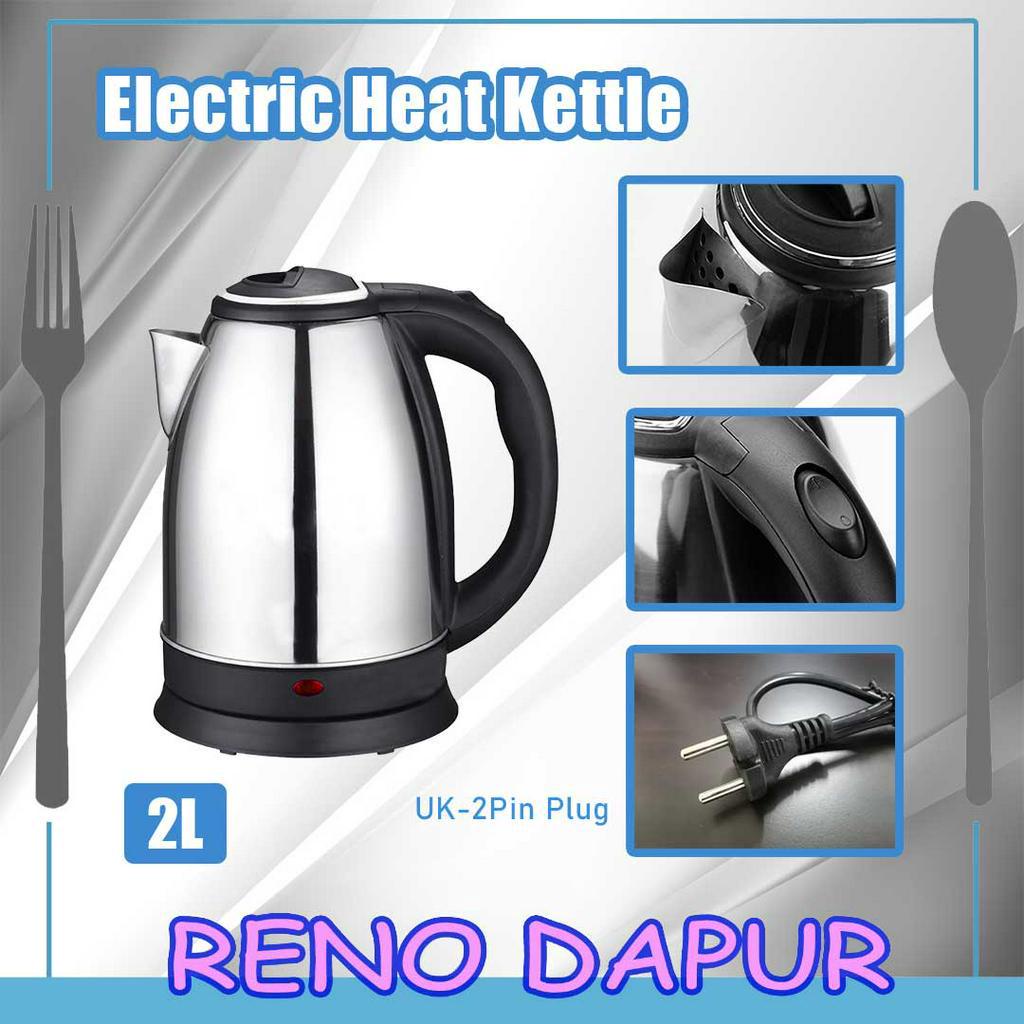 2 LIT ELECTRIC HEAT KETTLE JUG STAINLESS STEEL AUTOMATIC SWITCH / CUT ...