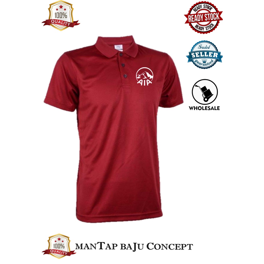 AIA Insurance polo Company Corporate Uniform Seragam Event Baju collar T Shirt Shirts Pakaian ...