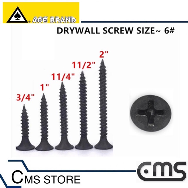 6 # 1KG Drywall Skru Hitam Kualiti BLACK DRYWALL SCREW /PARTICEN SCREW ...