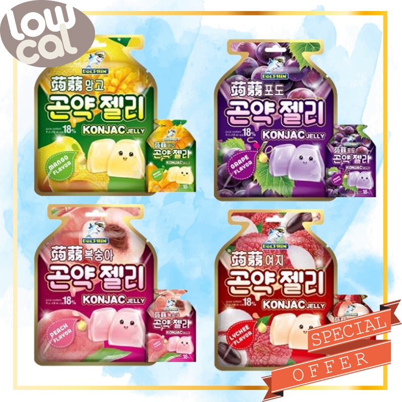 Captain Dolphin Konjac Jelly Grape Lychee Mango Peach 10's x 20g | Shopee Malaysia