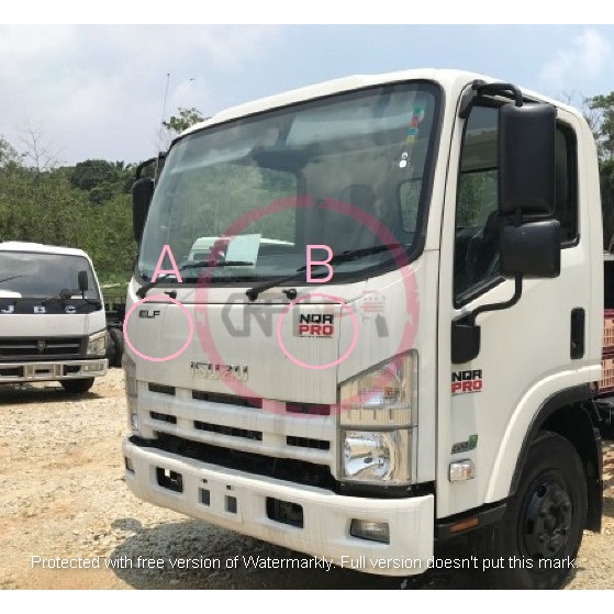 CFS425 ISUZU ELF N Series NQRPro NQR PRO Heavy Duty Commonrail LORRY TRUCK Lori Logo Stiker ...