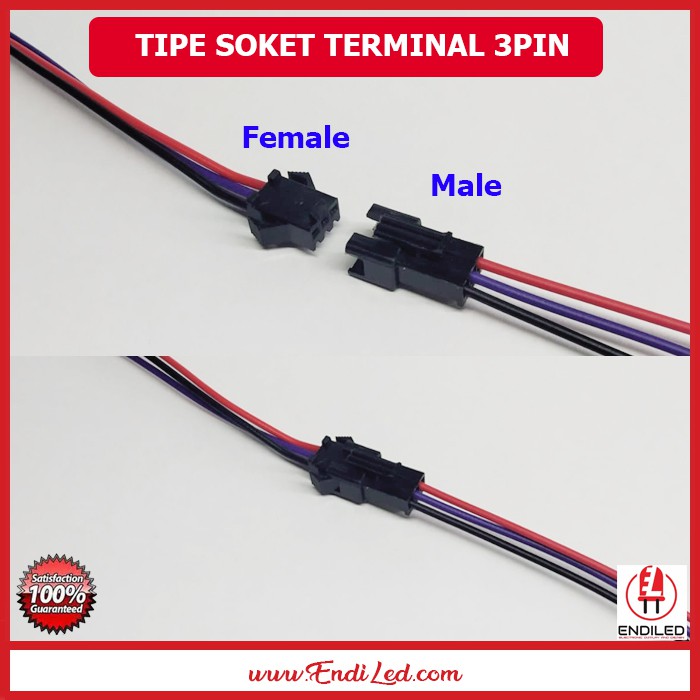 3pin Cable Socket 3pin cable Terminal 3pin led strip cable | Shopee ...