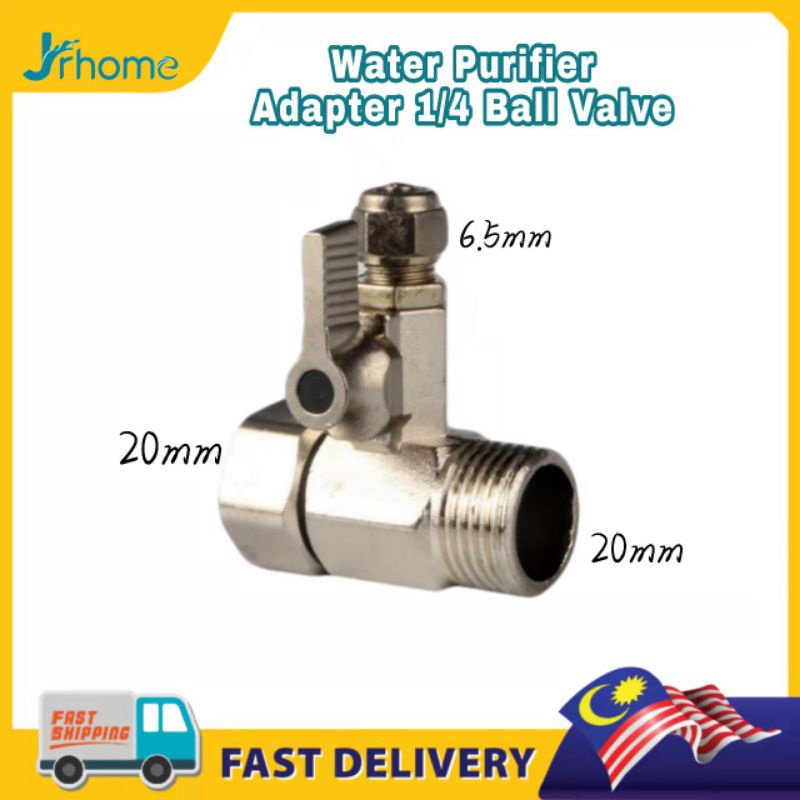 Water purifier Adapter 1/2” To 1/4”(6mm) Ball Valve Easy install ...