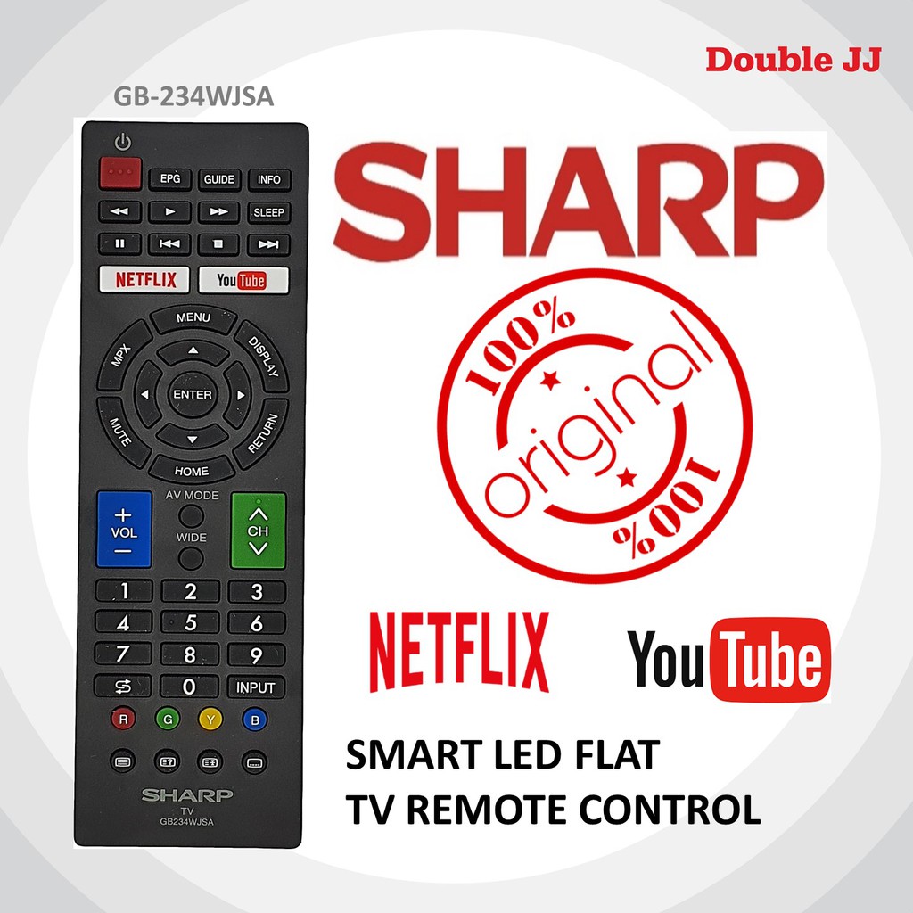 Sharp/GB234WJSA/**Original** LCD/LED/Smart YouTube Netflix Remote Control | Shopee Malaysia